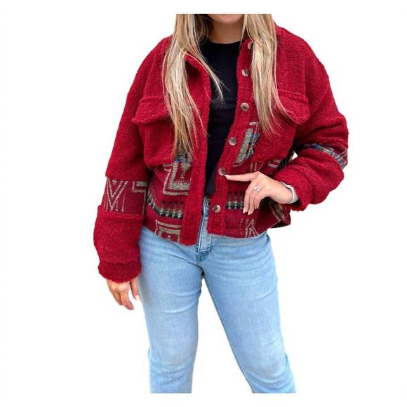 Lucky & Blessed | Jackets & Coats | New Lucky Blessed Sara Aztec Sherpa ...